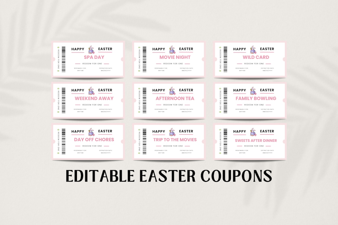 Easter Coupons | Easter Egg Filler Coupons | Easter Egg Coupons ...
