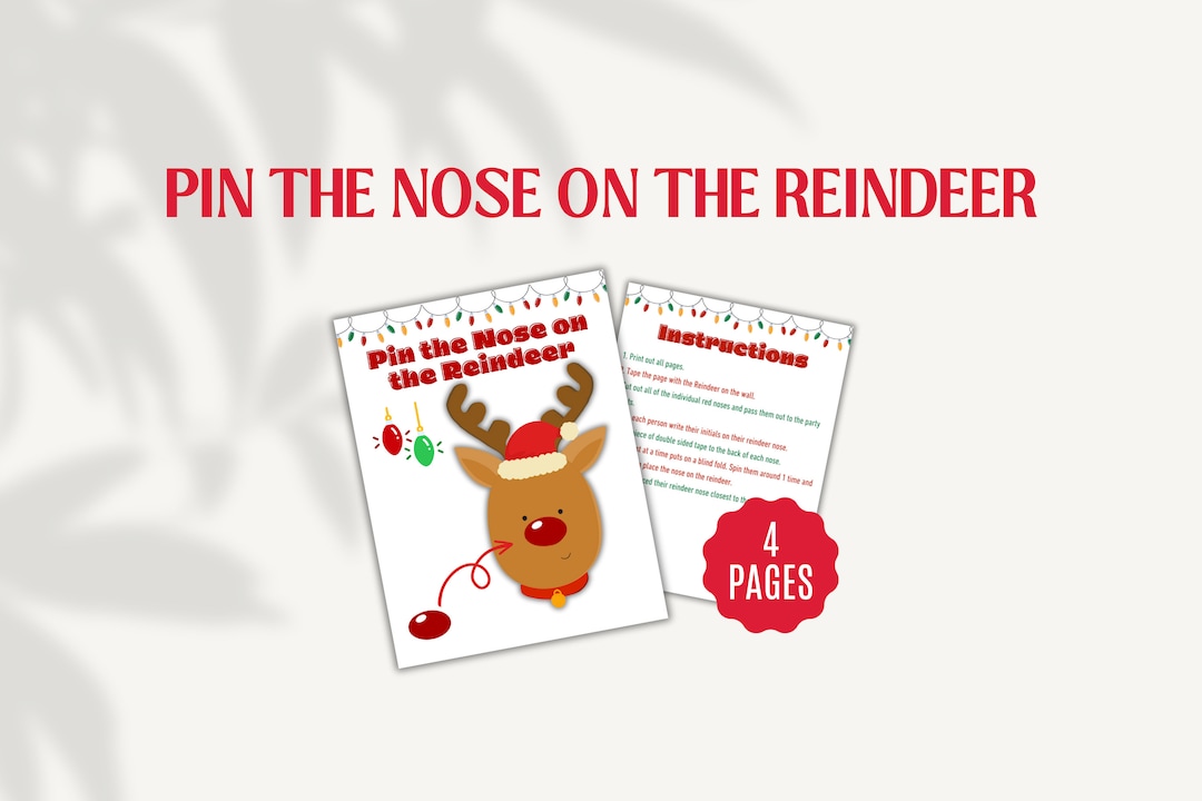 Pin the Nose | Pin the Nose on the Reindeer | Christmas Activity ...
