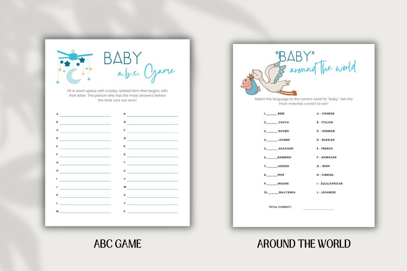 Editable Baby Shower Games Canva Baby Shower Game Baby Shower Bundle ...