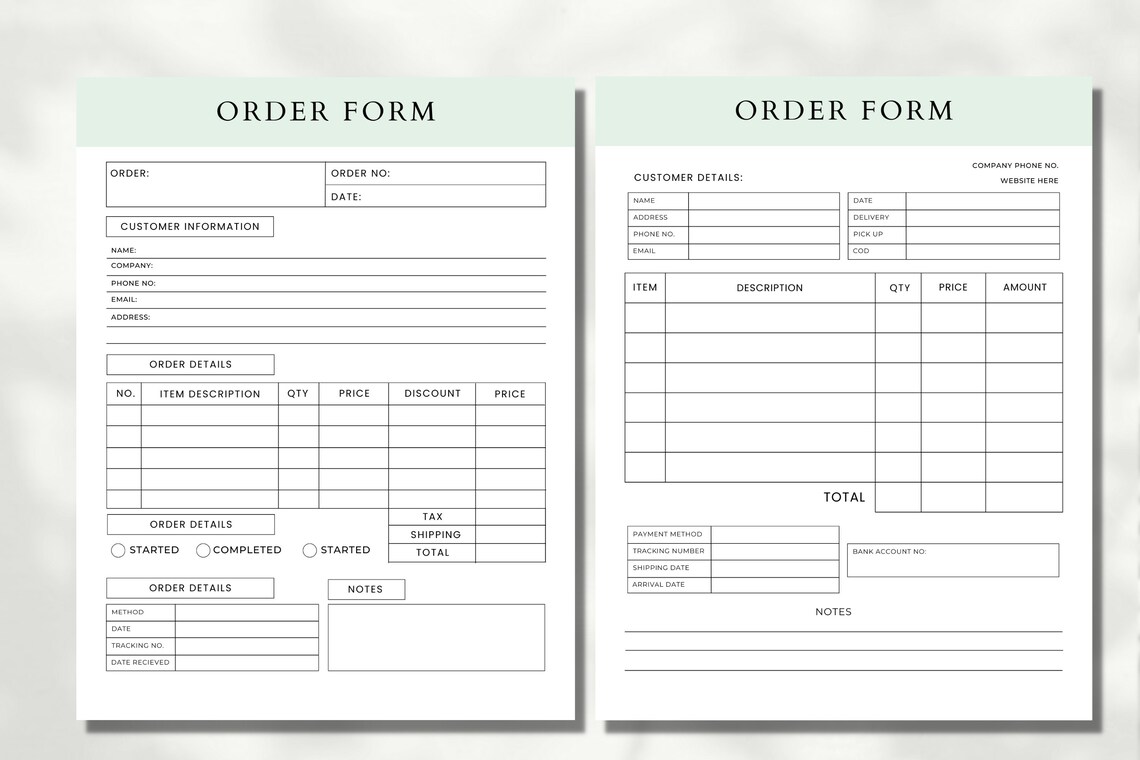 Order Form Template Simple Order Form Template Order Form Template ...