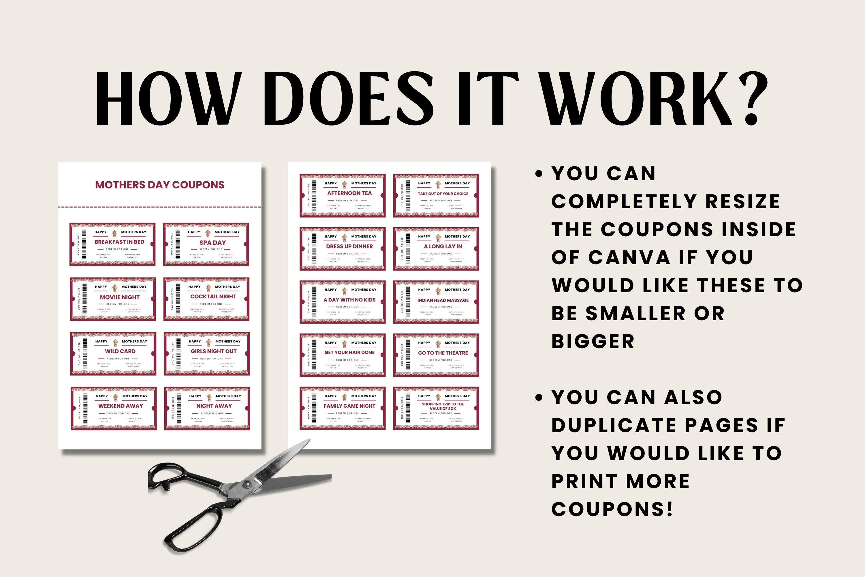 Happy Mothers Day Printable | Coupon Mom | Coupon Book for Mom | Coupon ...