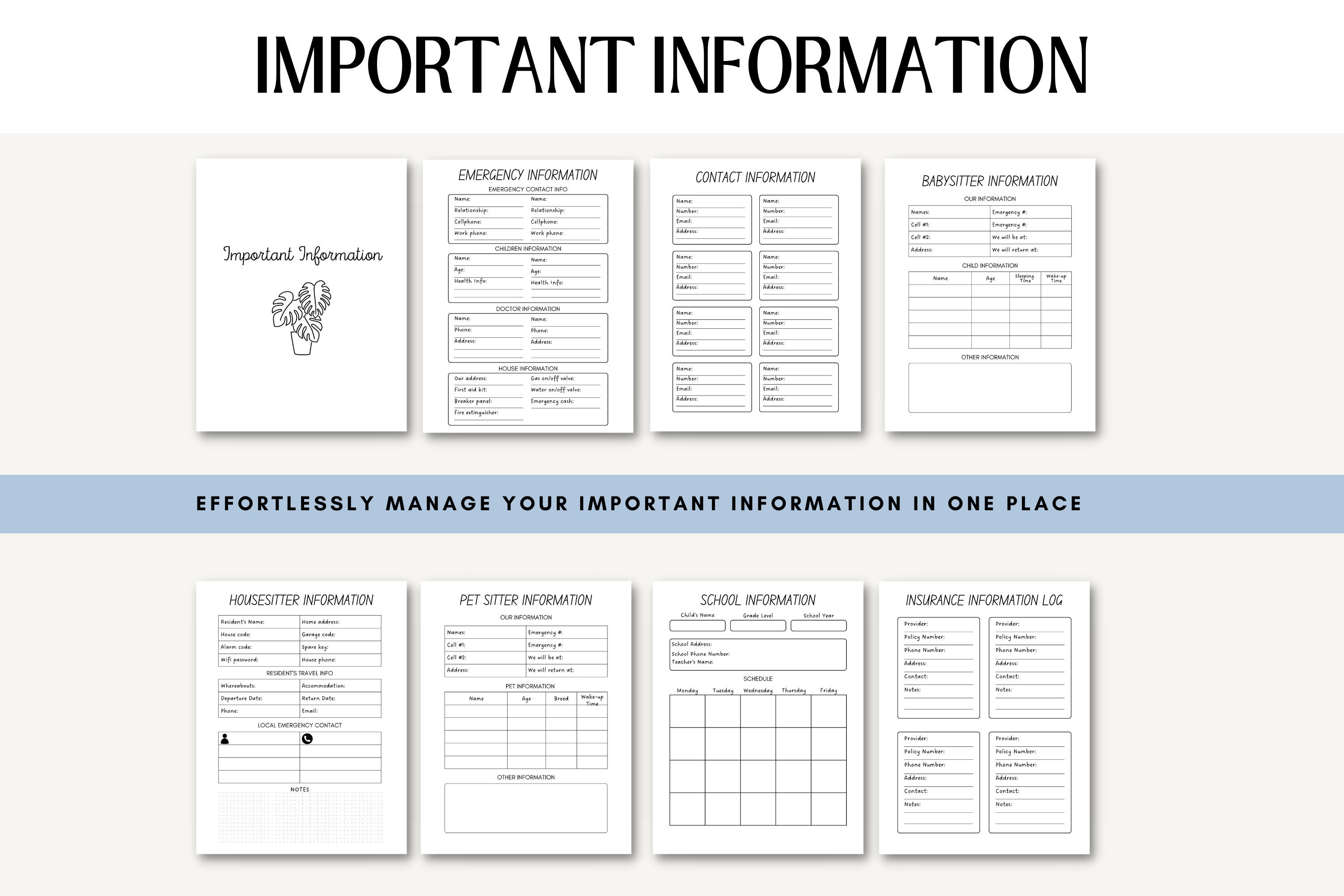 Home Management Printables | Home Management Tracker | Printable Home ...