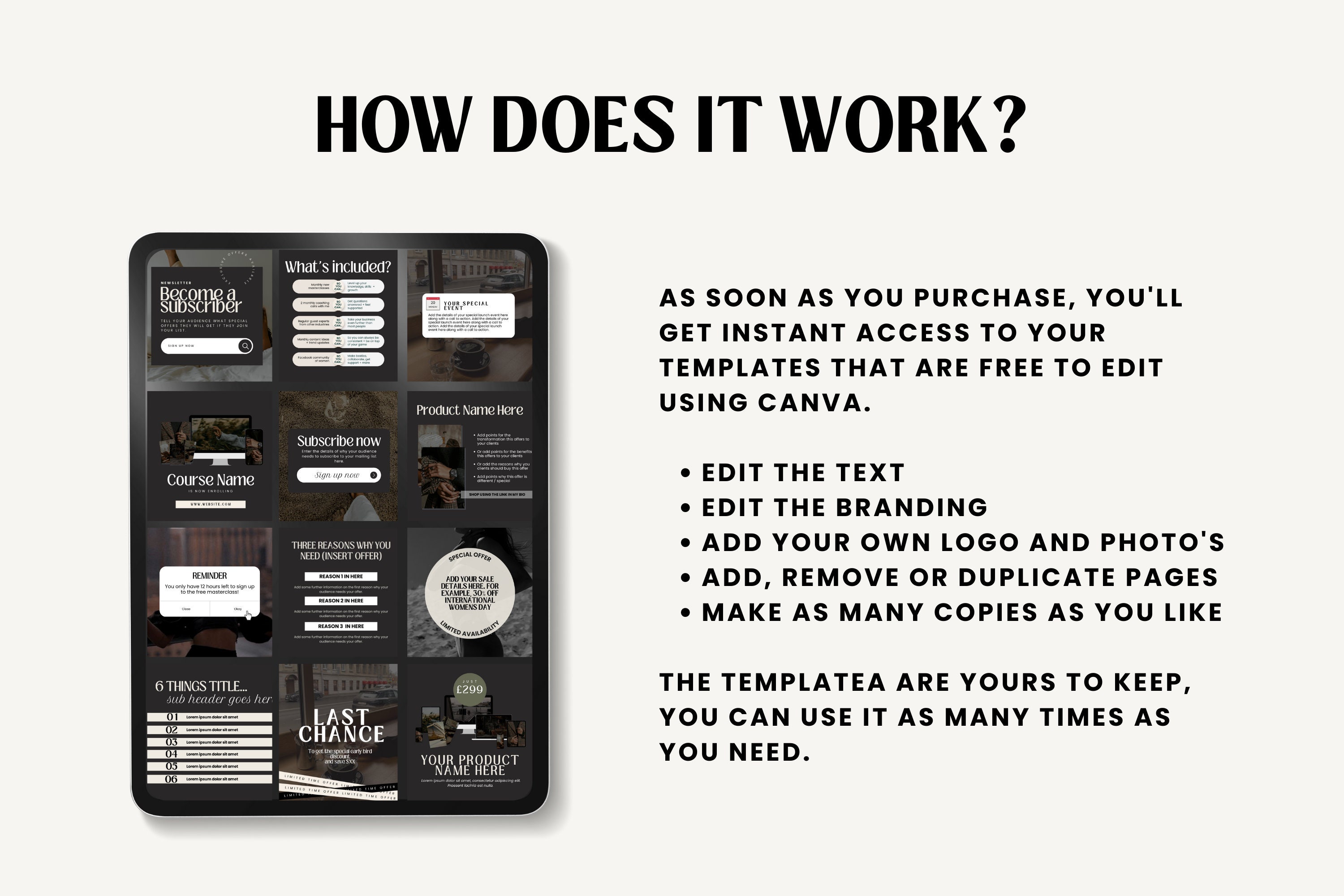 Course Templates Canva Online Course Content Template Canva Template ...