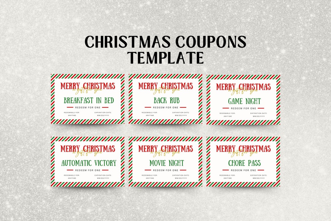 Christmas Coupons | Christmas Coupon Book | Christmas Printable Coupons ...