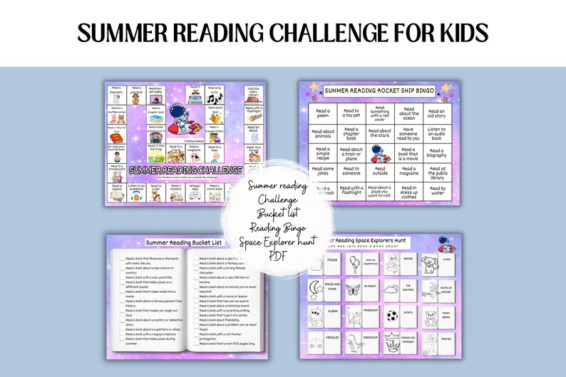 Reading Challenge | Reading Challenge Printable | Summer Reading ...