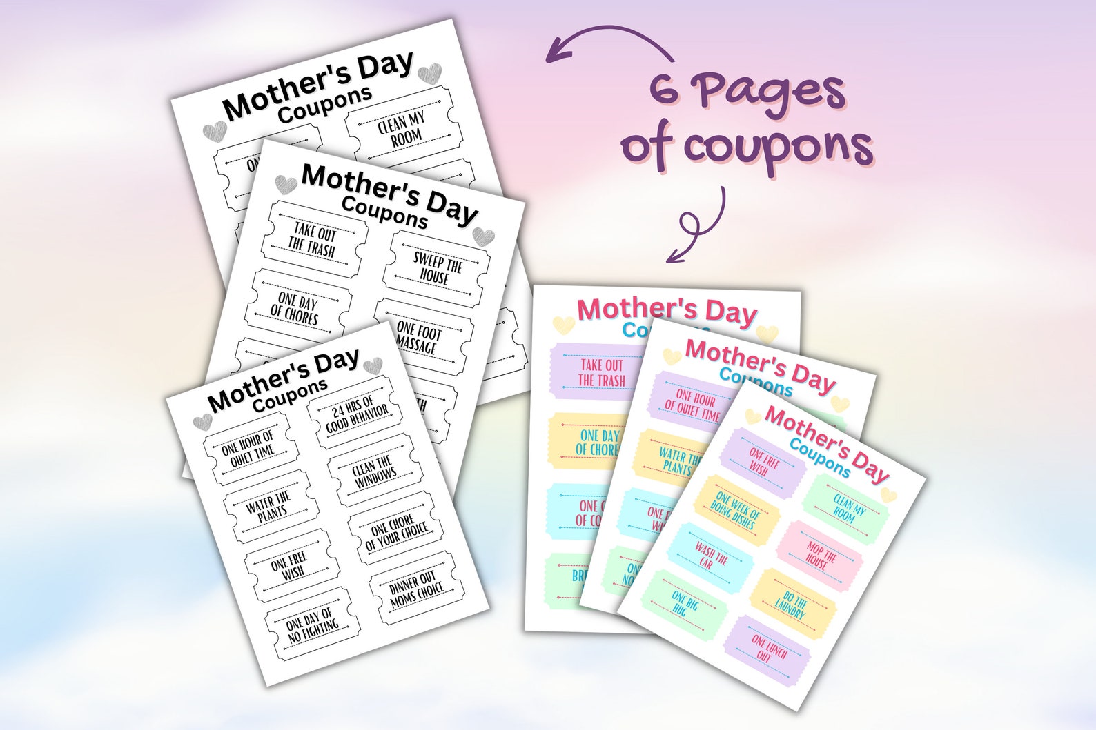 Mothers Day Printable Coloring Pages Mothers Day Bundle Printable ...
