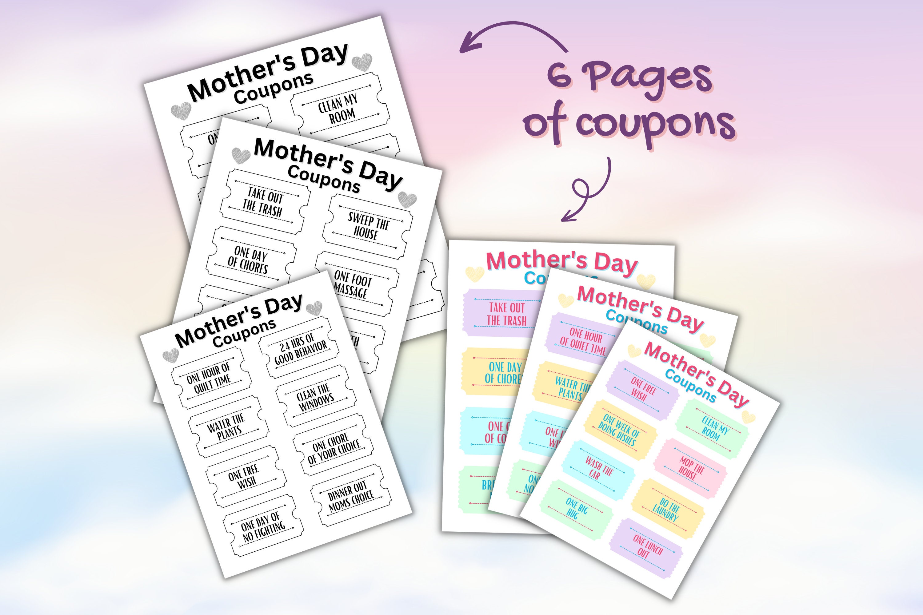Mothers Day Printable Coloring Pages Mothers Day Bundle Printable ...