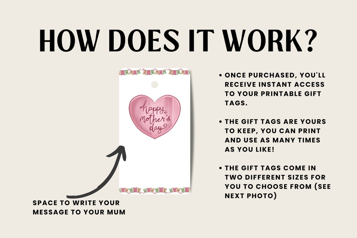 Happy Mothers Day Gift Tags Printable Mothers Day Gift Tag Happy ...