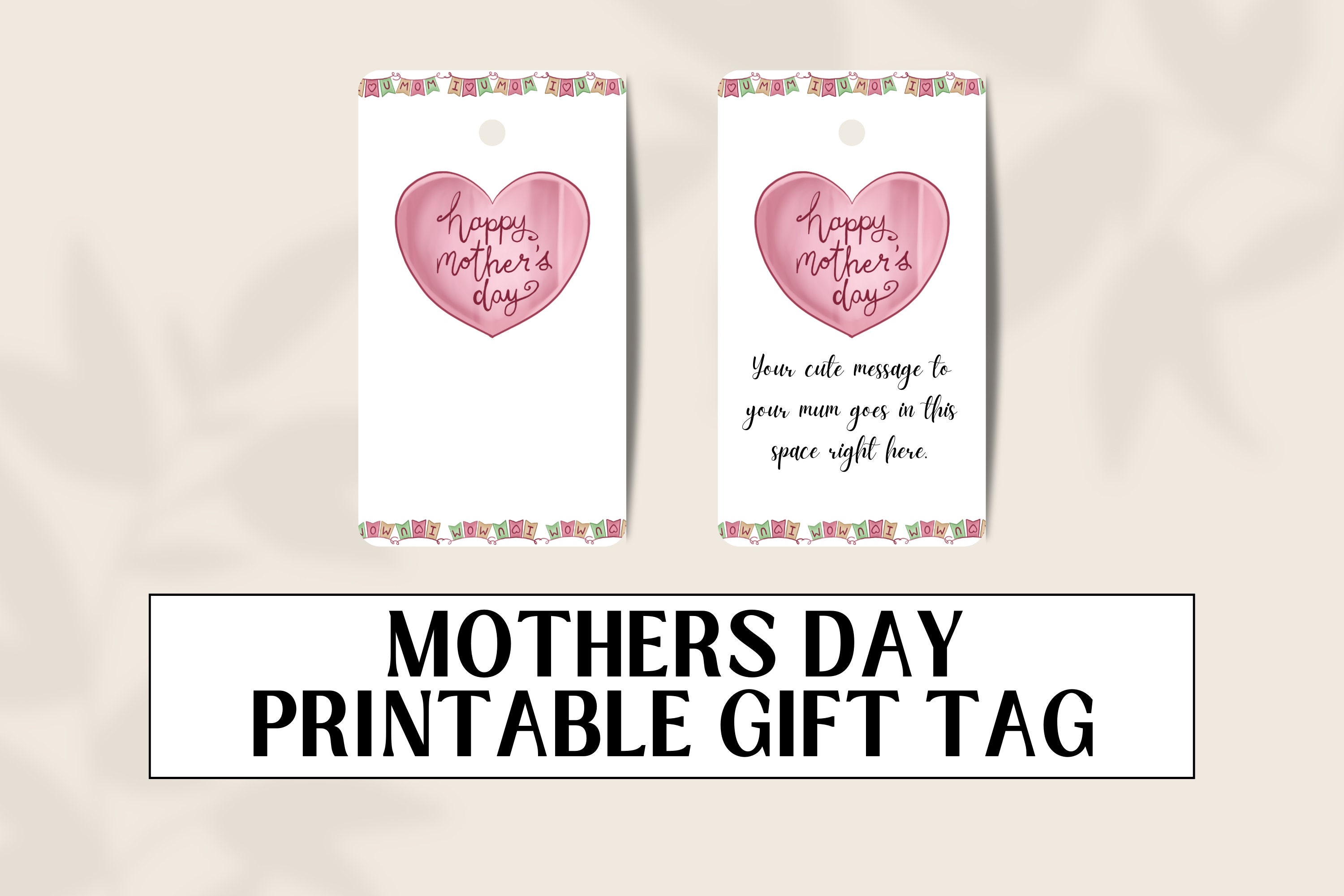 Happy Mothers Day Gift Tags Printable Mothers Day Gift Tag Happy ...