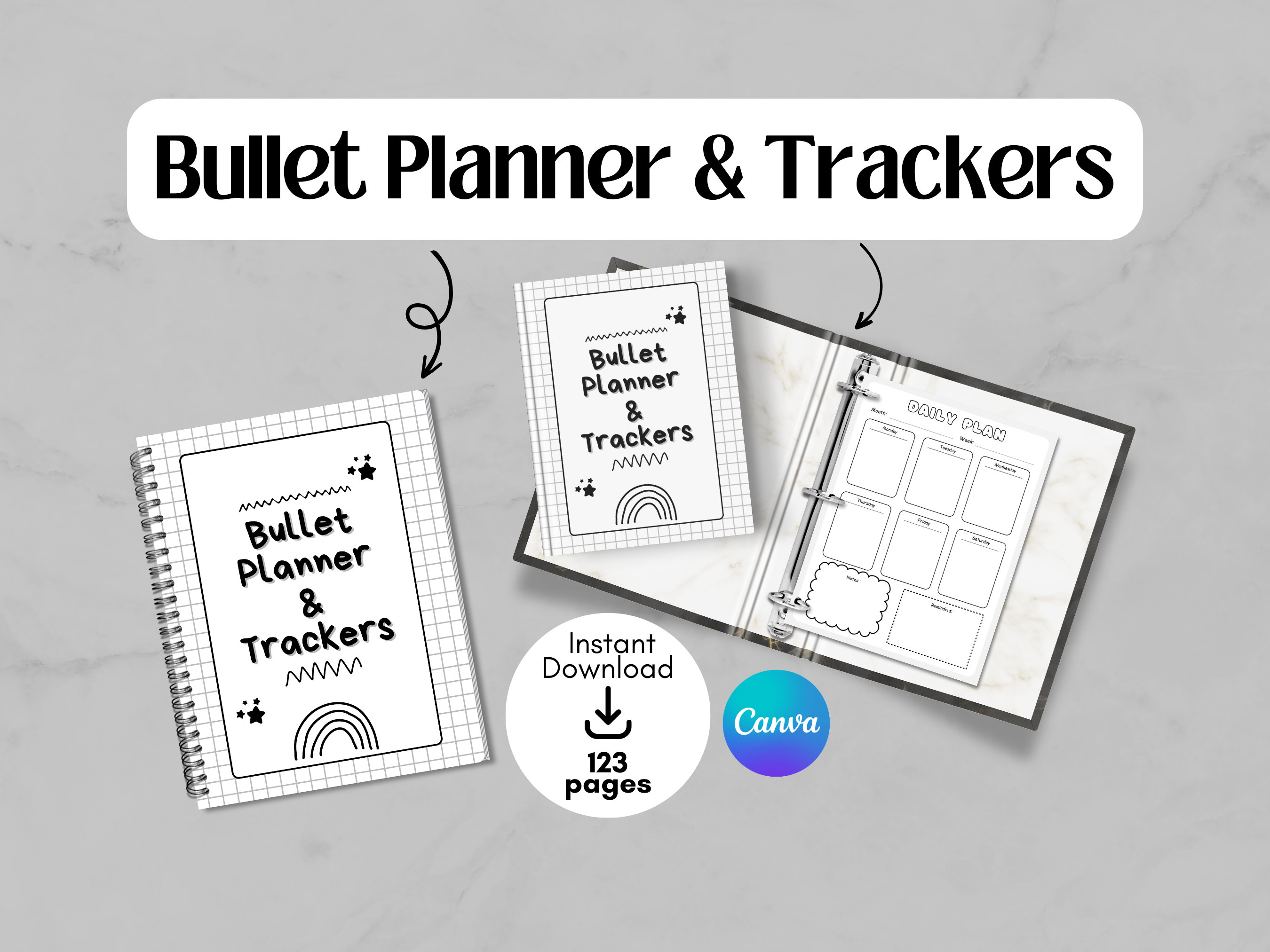 Weekly Planner Bullet Journal Pages Bullet Journal Kit Printable ...