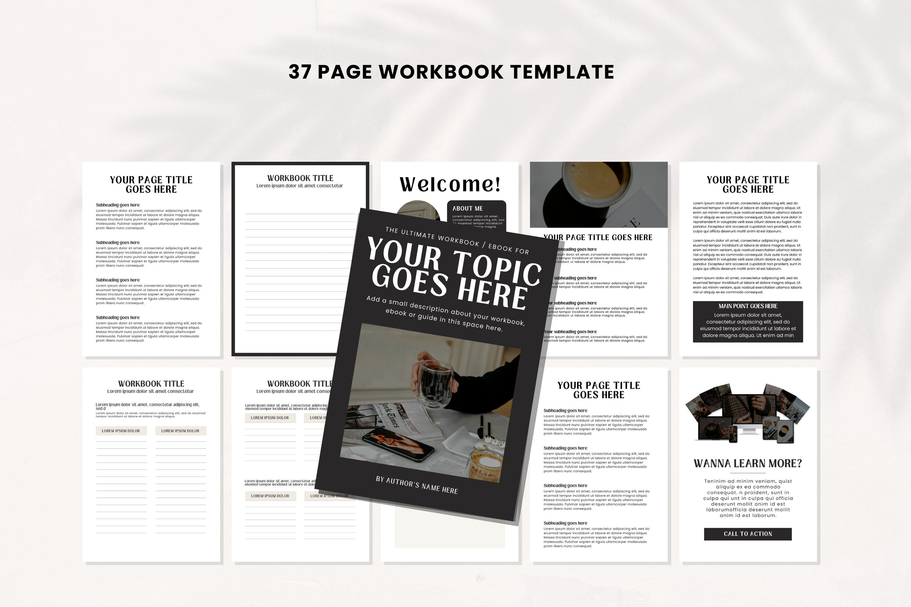 Course Templates Canva | Course Workbook Template | Online Course ...