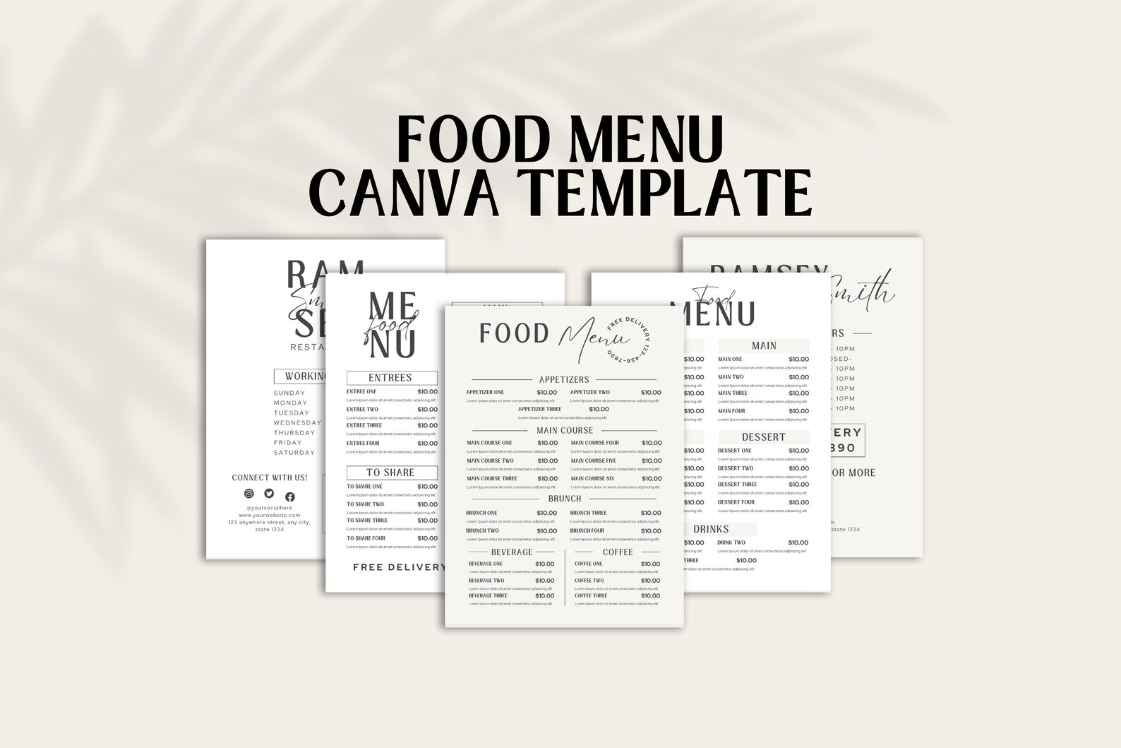Canva Menu Template | Menus for Restaurant | Restaurant Menu Template ...