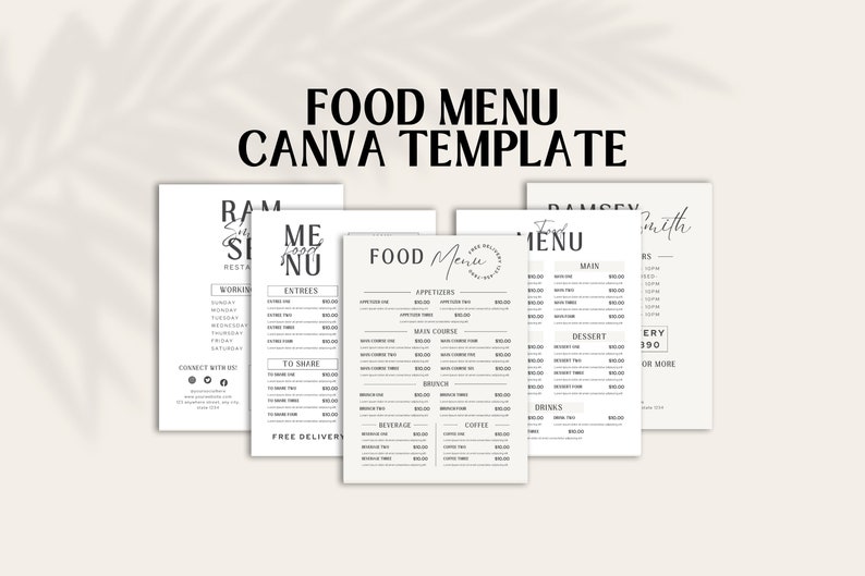 Canva Menu Template | Menus for Restaurant | Restaurant Menu Template ...
