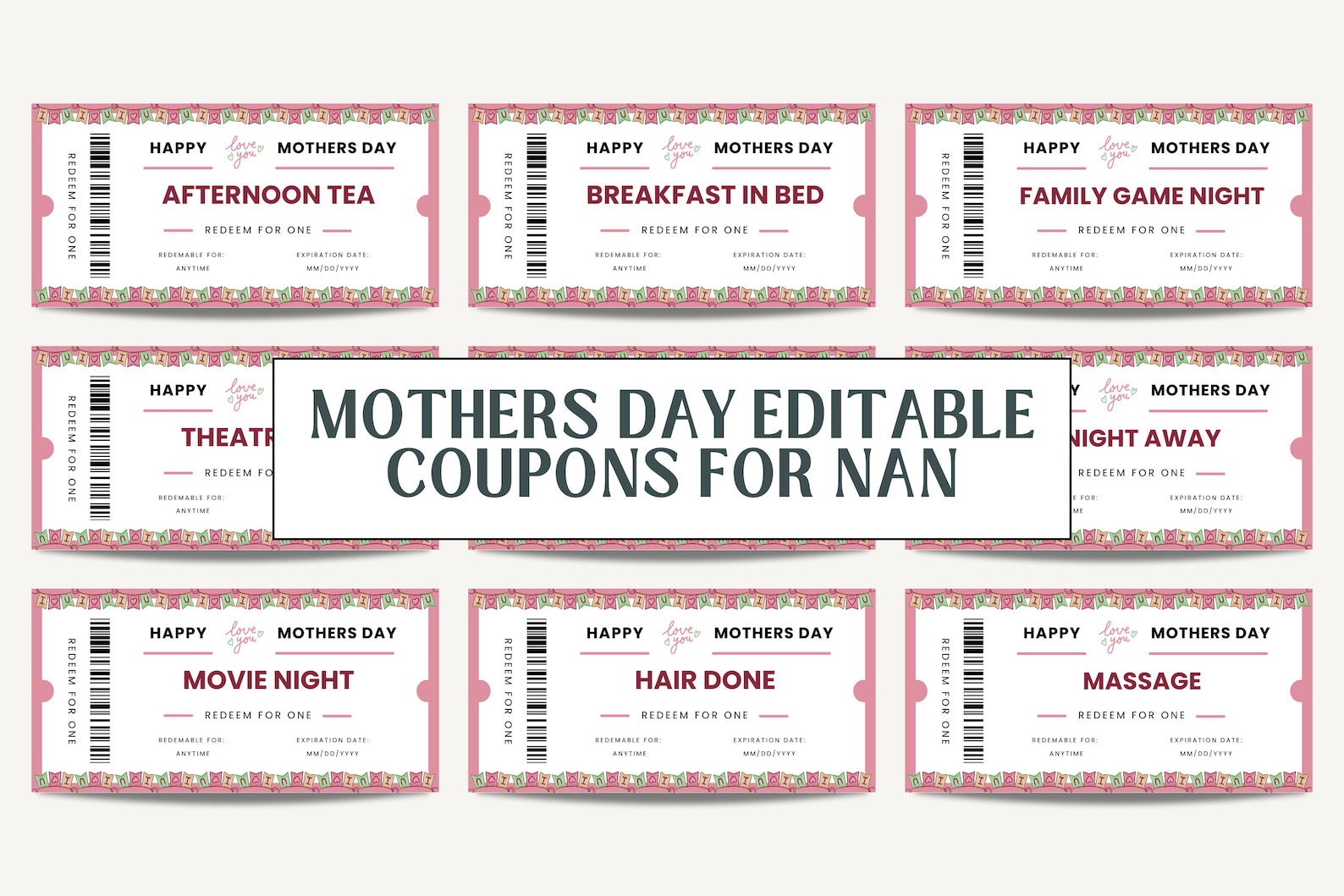 Mothers Day Coupons | Mothers Day Coupon Book | Mothers Day Coupons ...