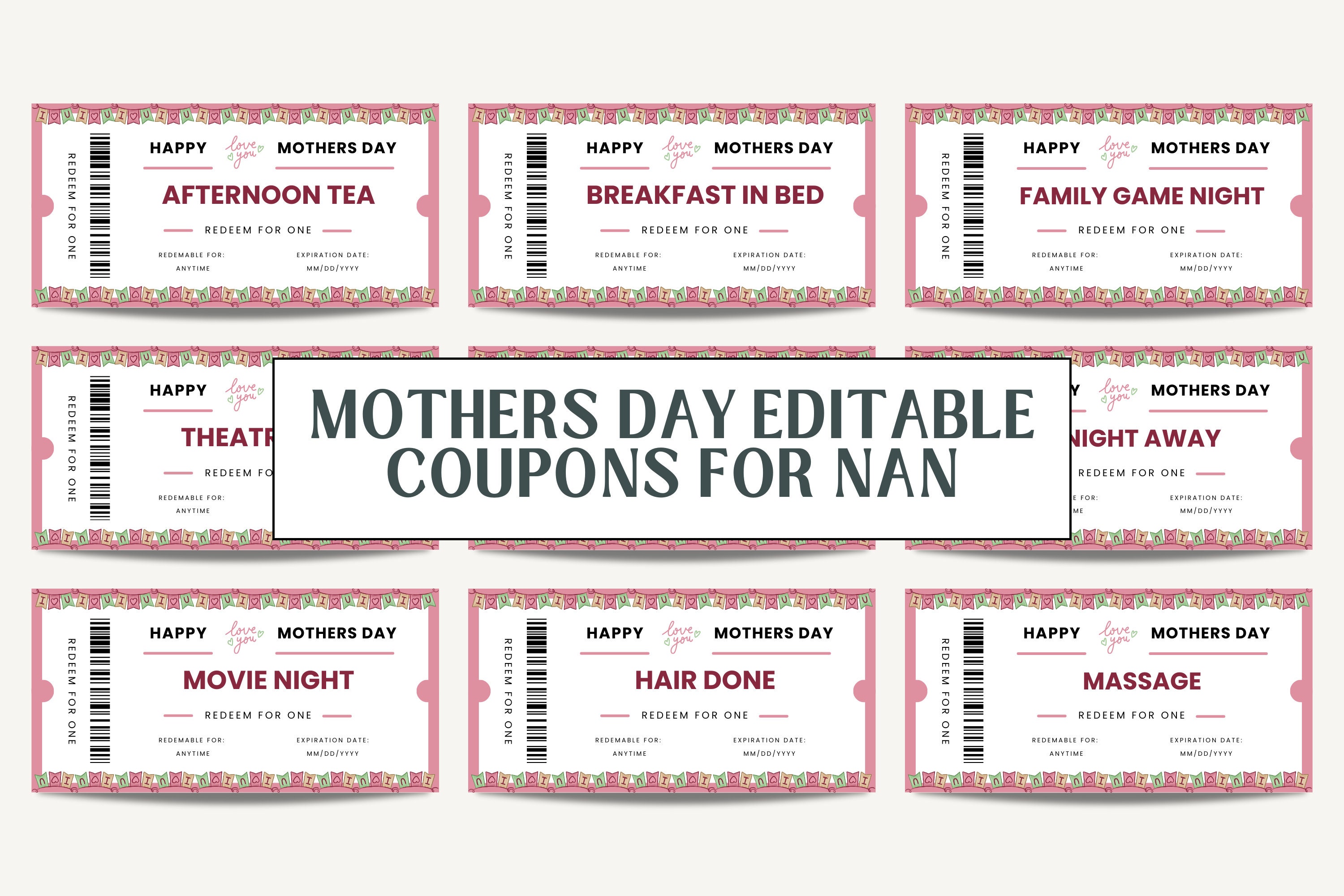 Mothers Day Coupons | Mothers Day Coupon Book | Mothers Day Coupons ...