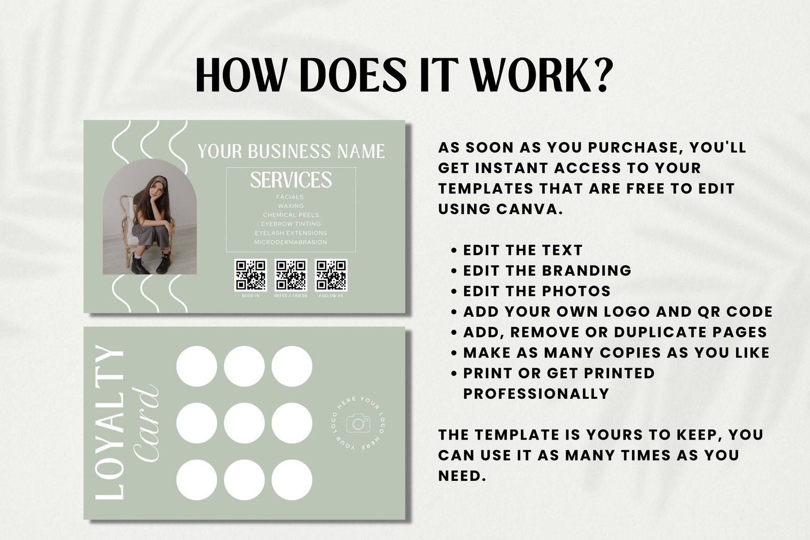 Loyalty Card Template Editable Loyalty Card Custom Loyalty - Etsy