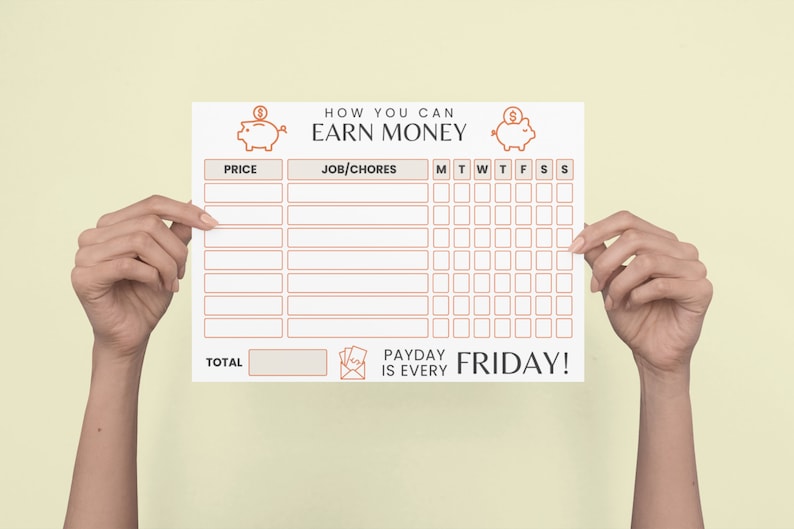 How to Earn Money Chore Chart | How to Earn Money | Chore Chart With ...