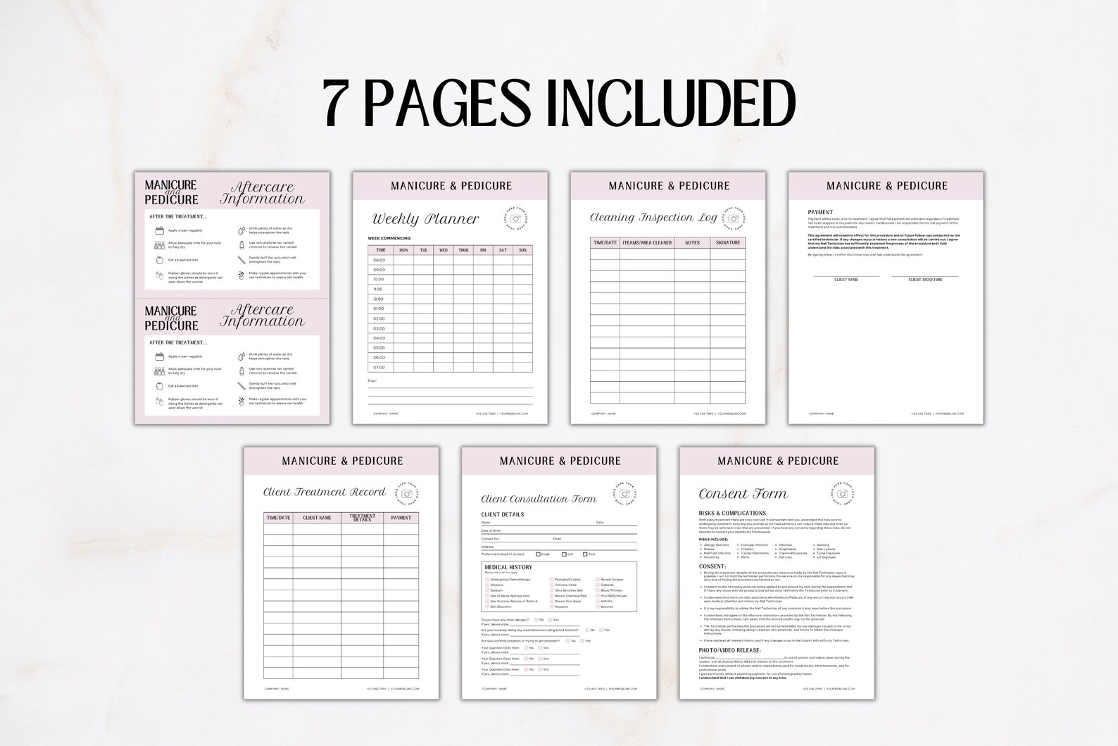 Nail Tech Forms Consent Form Nails Client Intake Forms Nail ...
