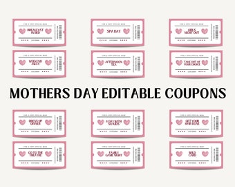 Mothers Day Gift Coupon Template Printable Mothers Day Gift Coupon Card ...