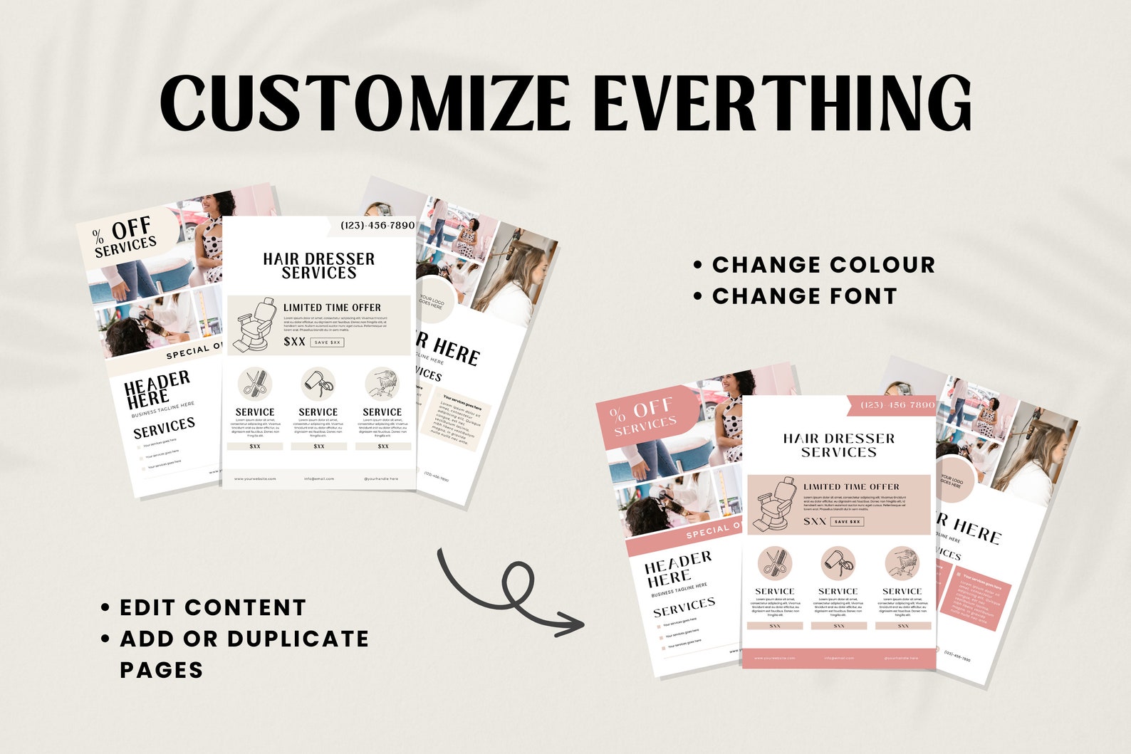 Hair Stylist Flyer Hair Salon Flyer Hair Flyer Bundle Hair Flyers ...