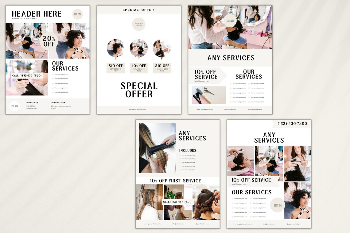 Hair Stylist Flyer | Hair Salon Flyer | Hair Flyer Bundle | Hair Flyers ...