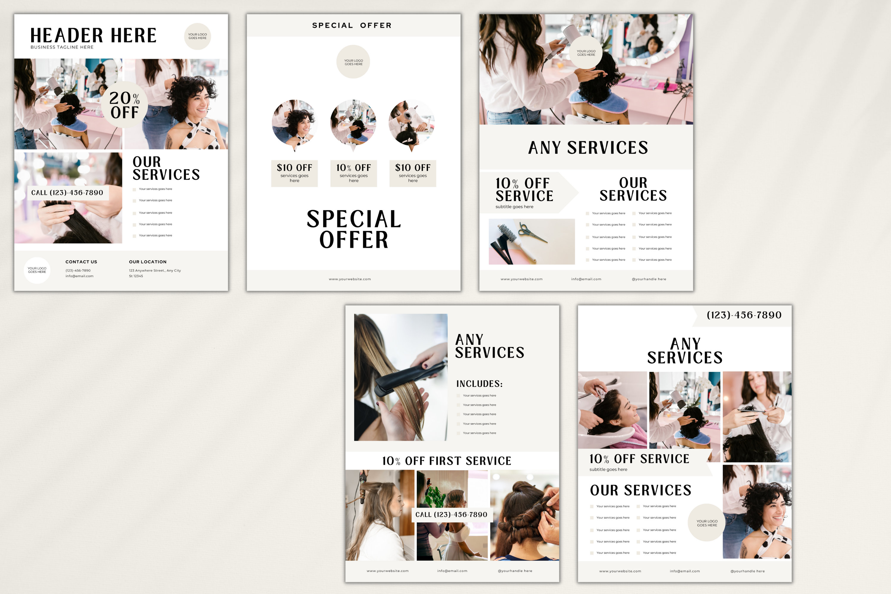 Hair Stylist Flyer | Hair Salon Flyer | Hair Flyer Bundle | Hair Flyers ...