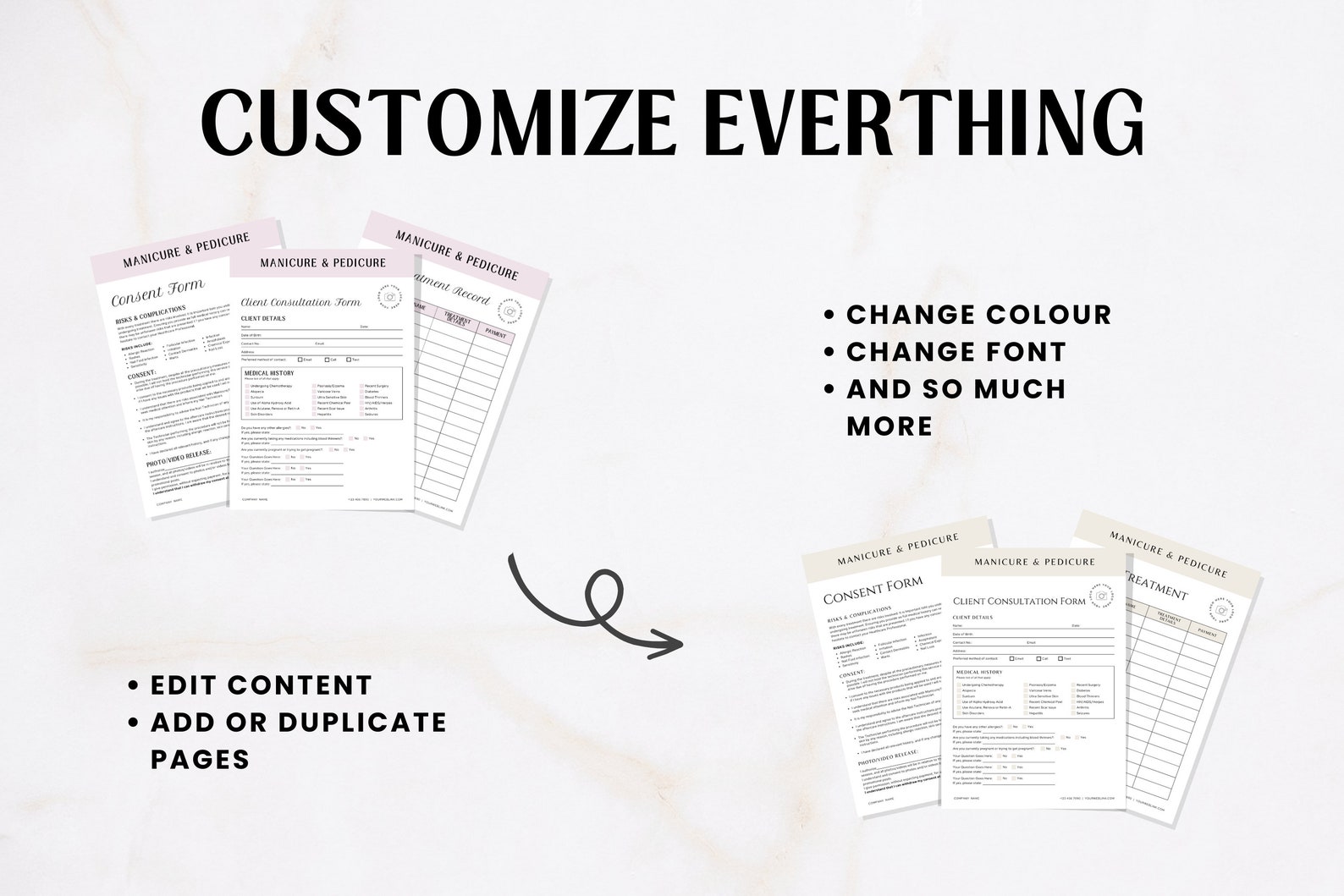 Nail Tech Forms Consent Form Nails Client Intake Forms Nail ...
