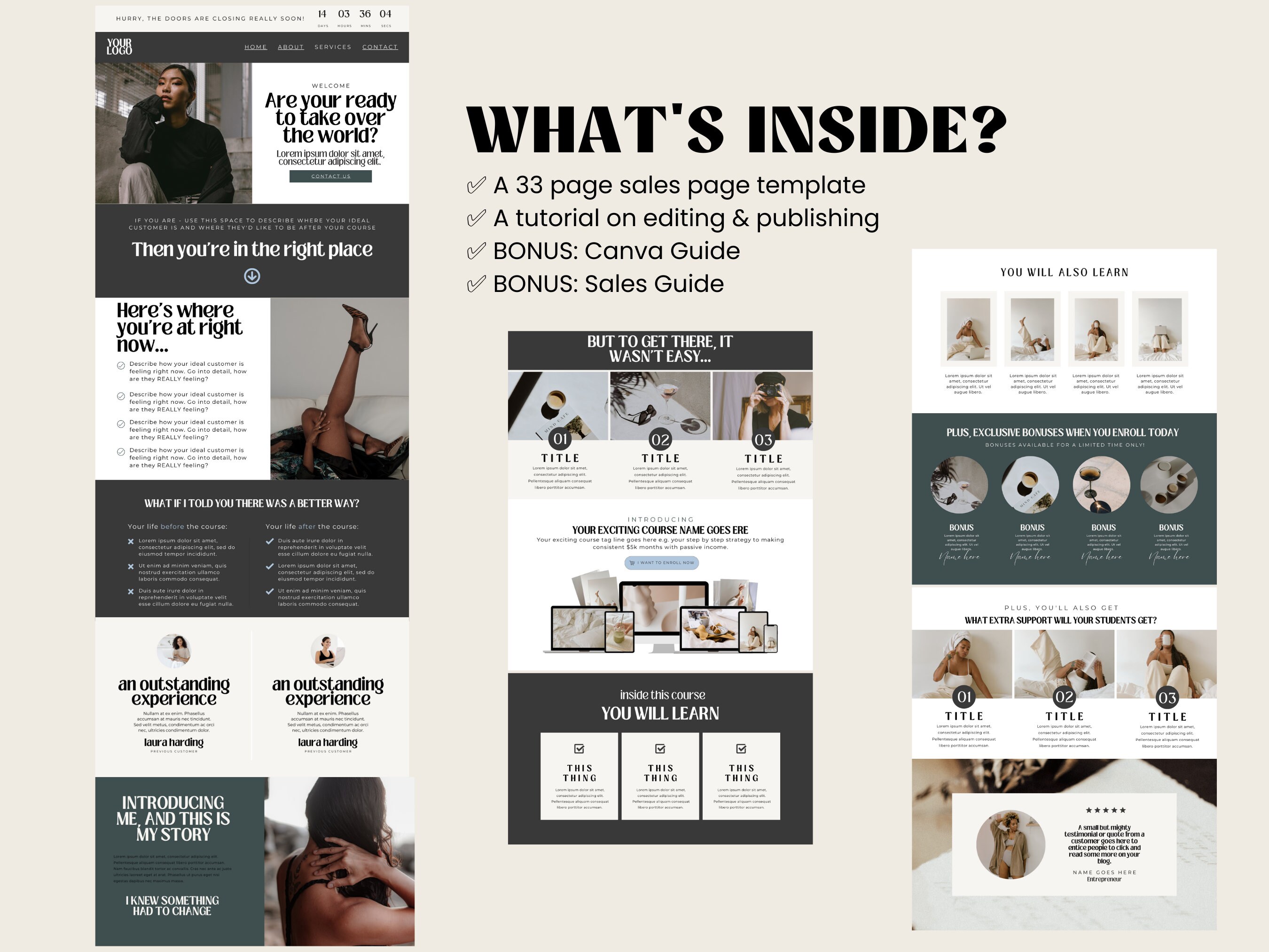 Sales Page Template Canva | Sales Page Canva | Canva Sales Page ...