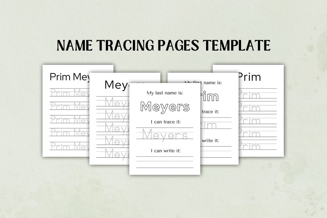 Name Tracing Template | Trace Name | Custom Name Tracing | Tracing Name ...