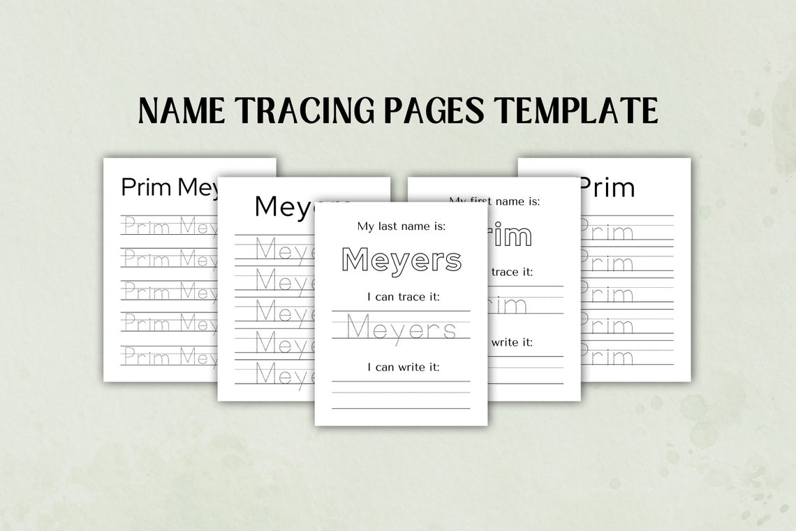 Name Tracing Template | Trace Name | Custom Name Tracing | Tracing Name ...