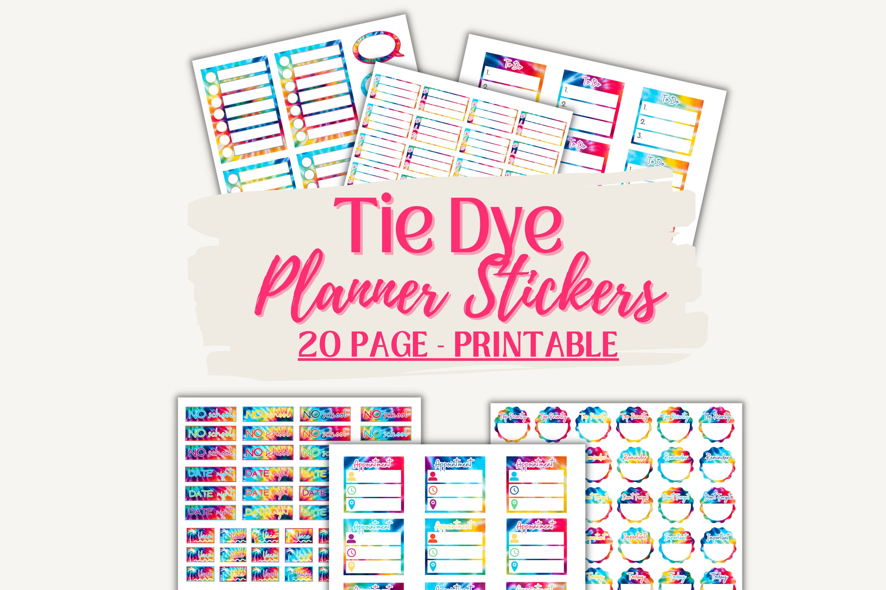 Printable Planner Sticker Sheet | Printable Planner Stickers Bundle ...