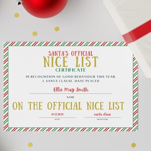 Santa Nice List | Nice List Letter | Nice List Certificate Printable ...