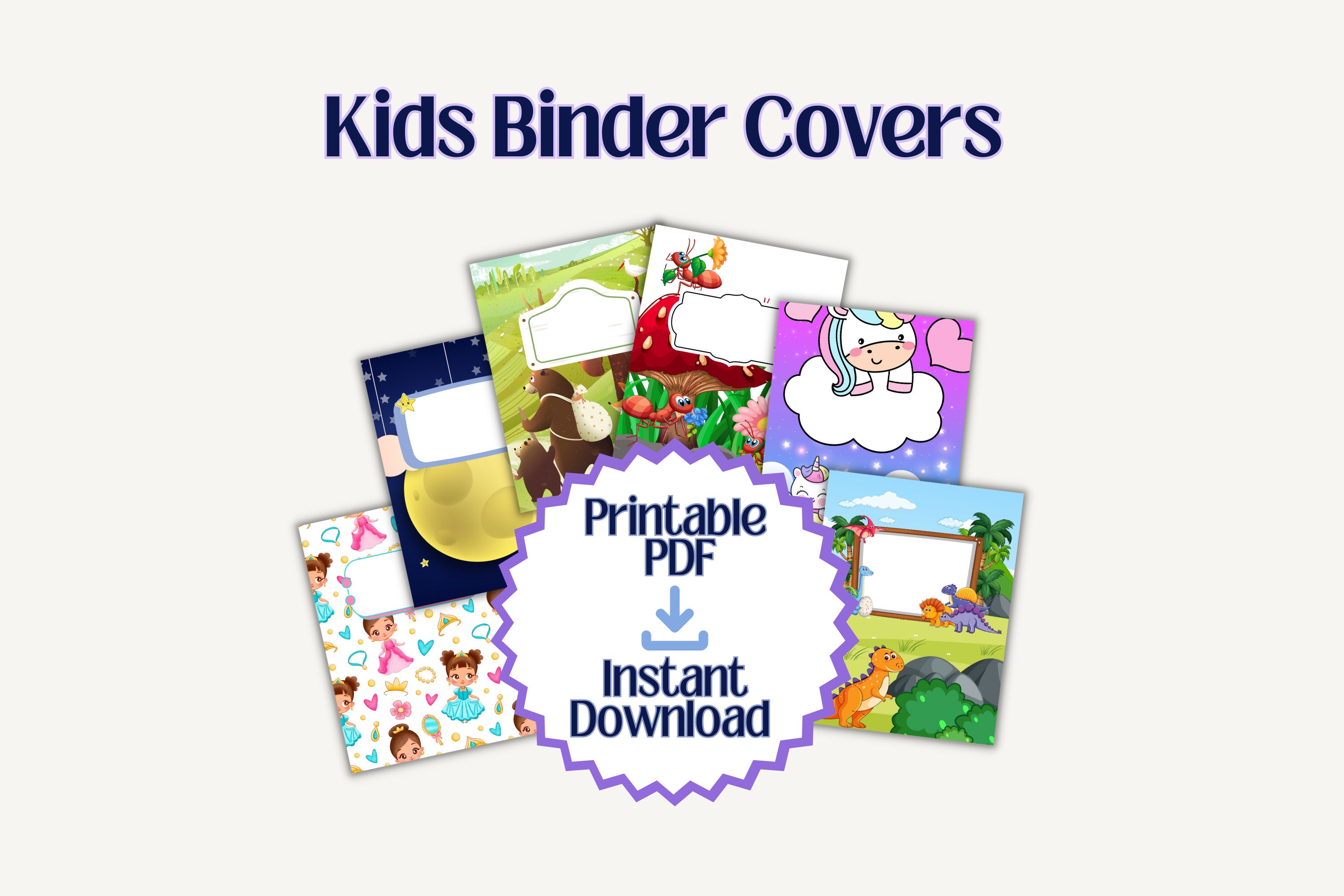 Kids Activity Binder Binder Cover Printable for Kids Printable Binder ...