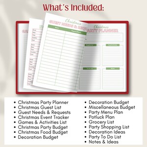 Party Planner | Christmas Planner | Xmas Planner | Holiday Planner ...