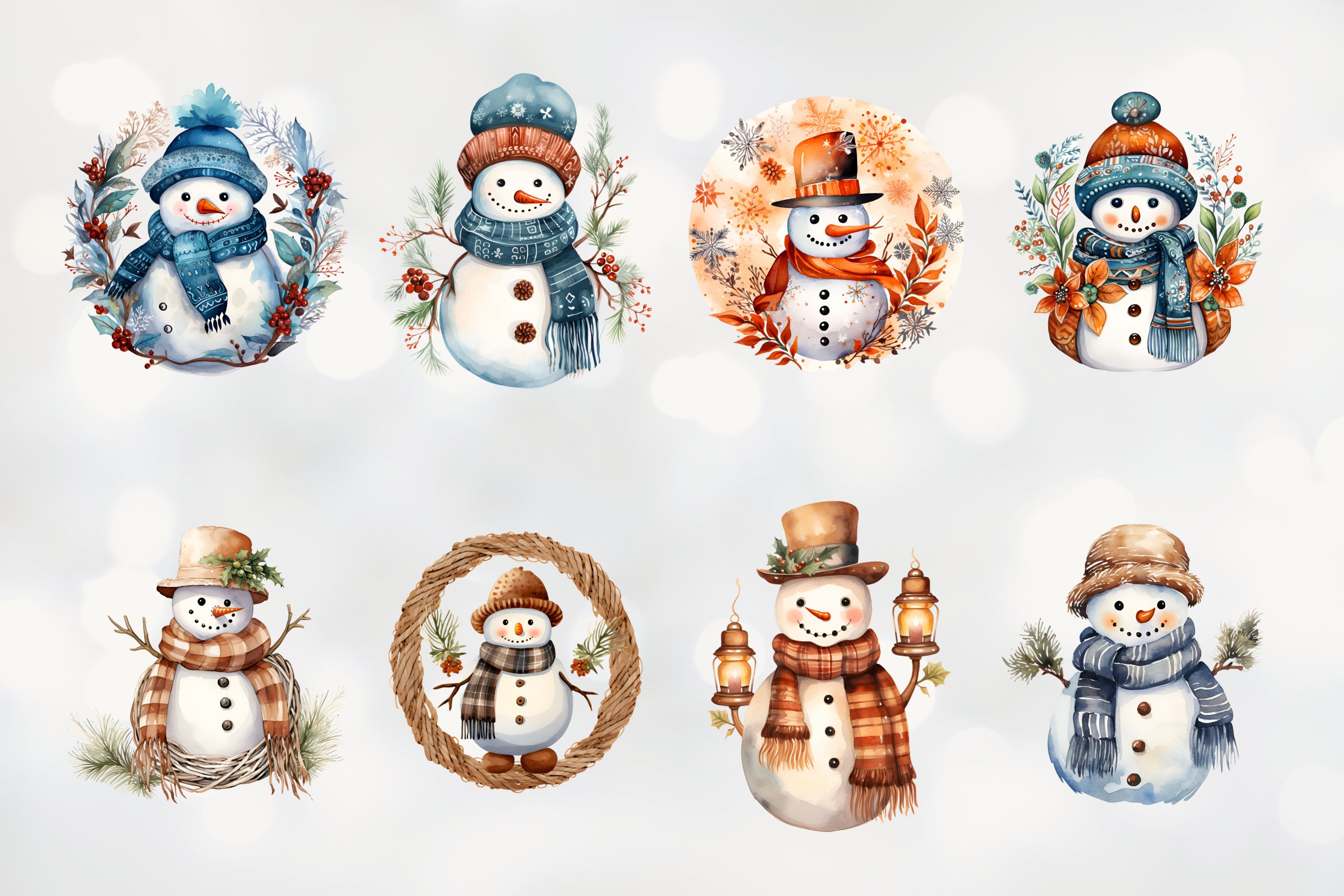 Snowman Clipart PNG Transparent | Winter Snowman Digital Clipart ...