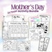 Mothers Day Printable Coloring Pages Mothers Day Bundle Printable ...
