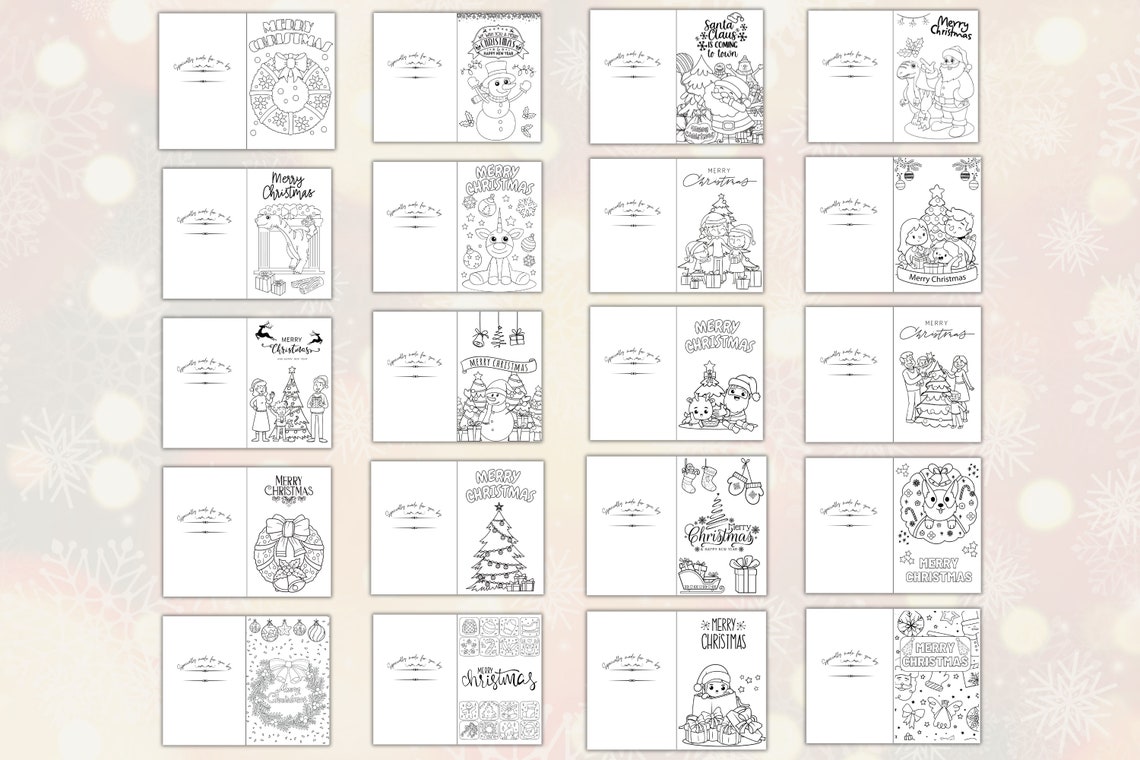 Christmas Cards to Color | Printable Christmas Card to Color | Color ...
