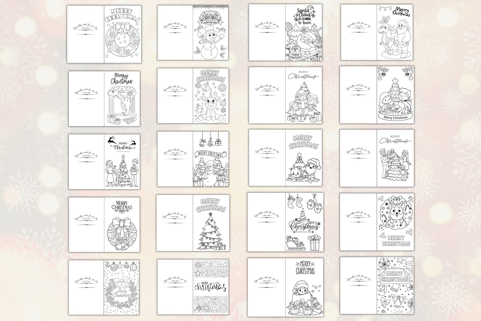 Christmas Cards to Color | Printable Christmas Card to Color | Color ...