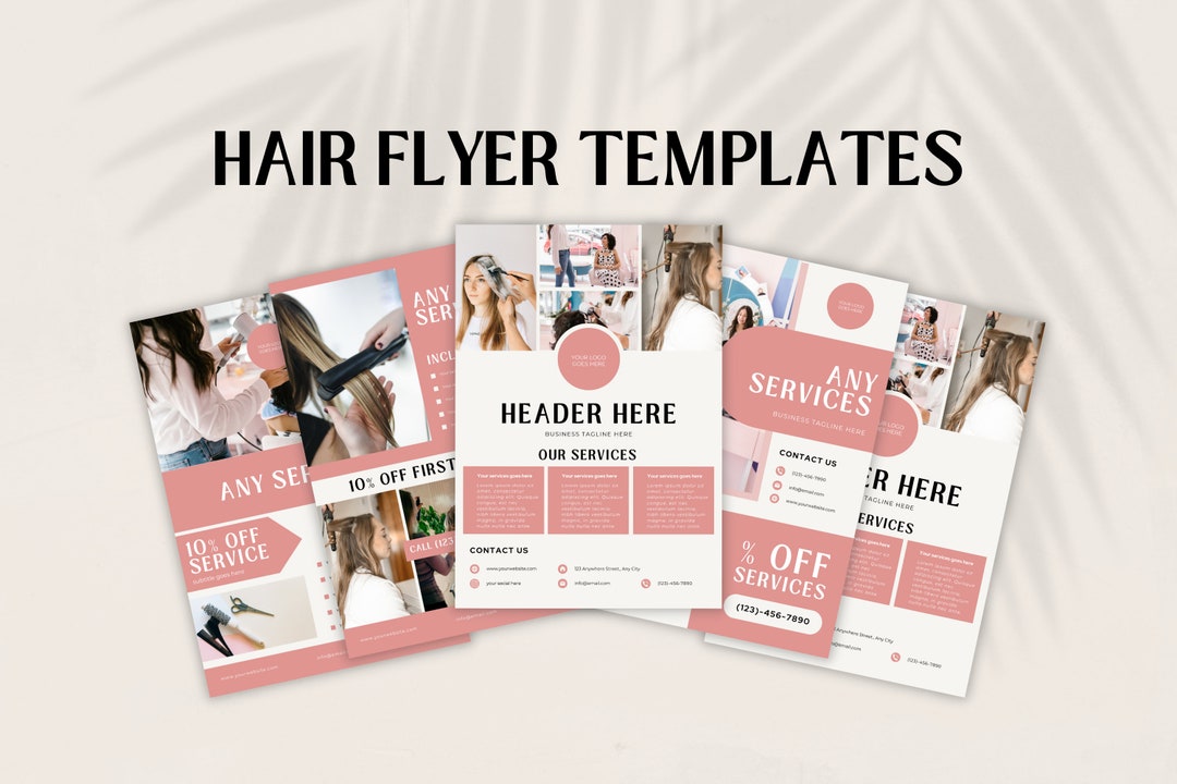 Hair Flyer Template Business Pink | Hair Stylist Flyer | Hair Salon ...