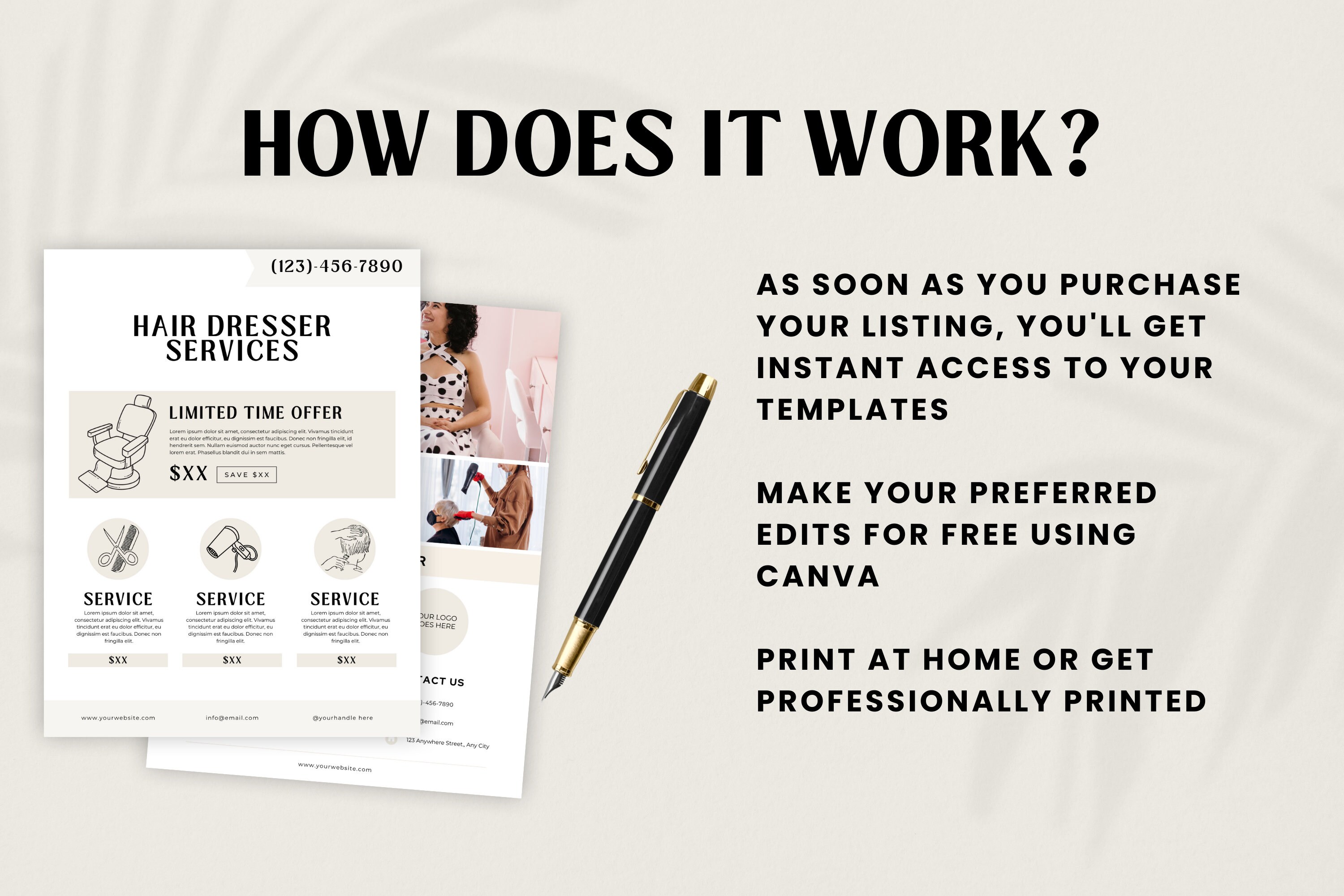 Hair Stylist Flyer | Hair Salon Flyer | Hair Flyer Bundle | Hair Flyers ...