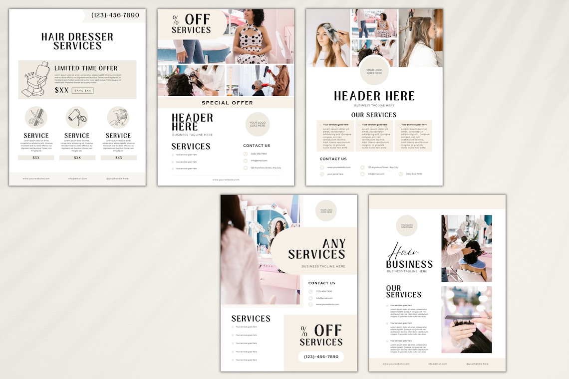 Hair Stylist Flyer | Hair Salon Flyer | Hair Flyer Bundle | Hair Flyers ...