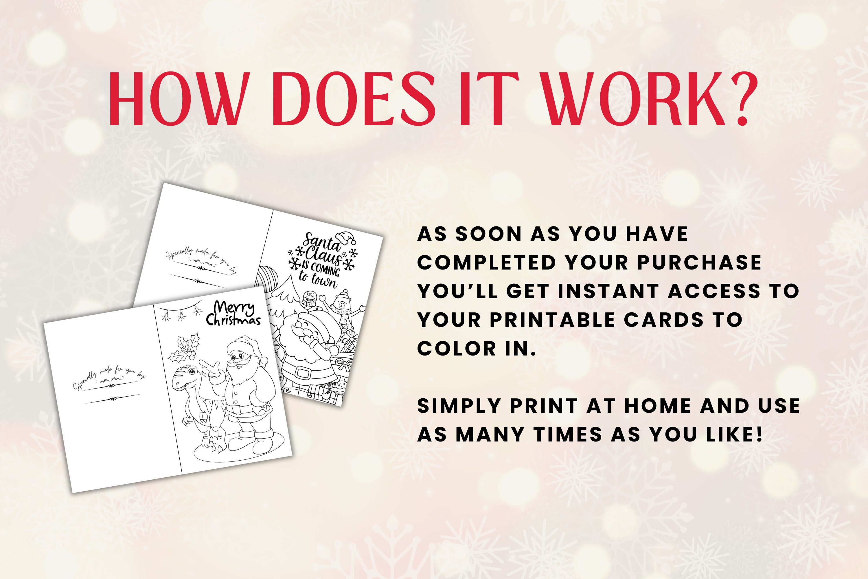 Christmas Cards to Color | Printable Christmas Card to Color | Color ...