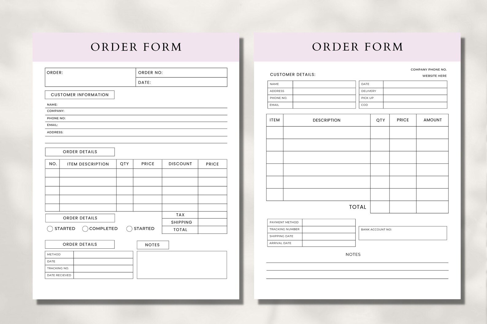 Order Form Template Simple Order Form Template Order Form Template ...