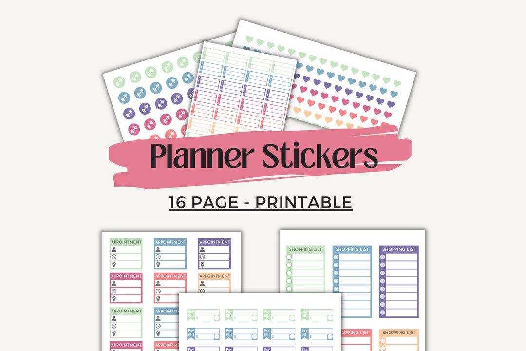 Planner Stickers | Printable Planner Icon Stickers | Printable Stickers ...