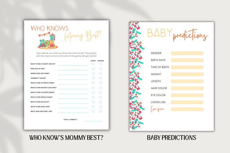 Editable Baby Shower Games Canva Baby Shower Game Baby Shower Bundle ...