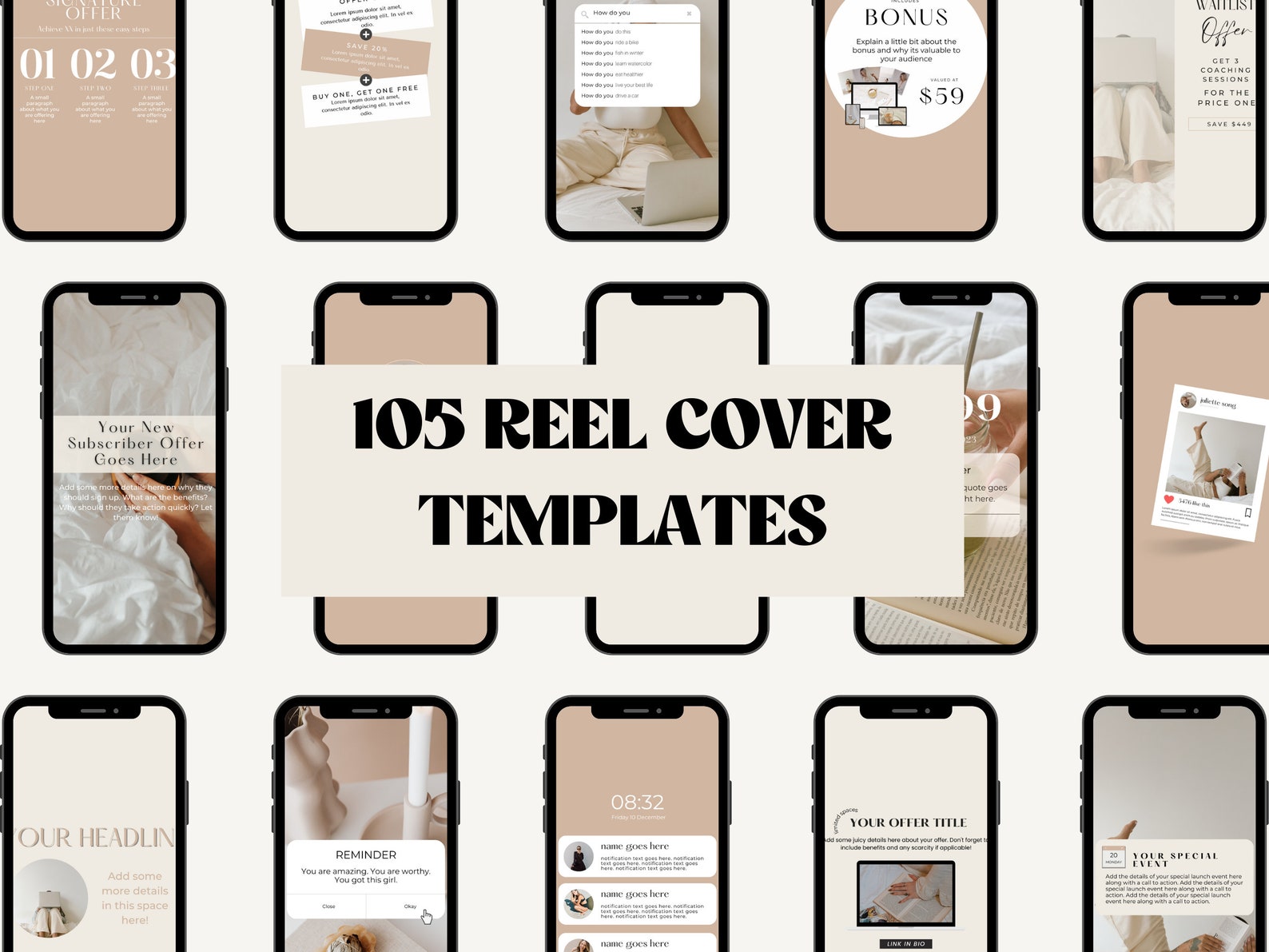 Reel Cover Canva Templates | Reel Covers Templates | Instagram Reels ...