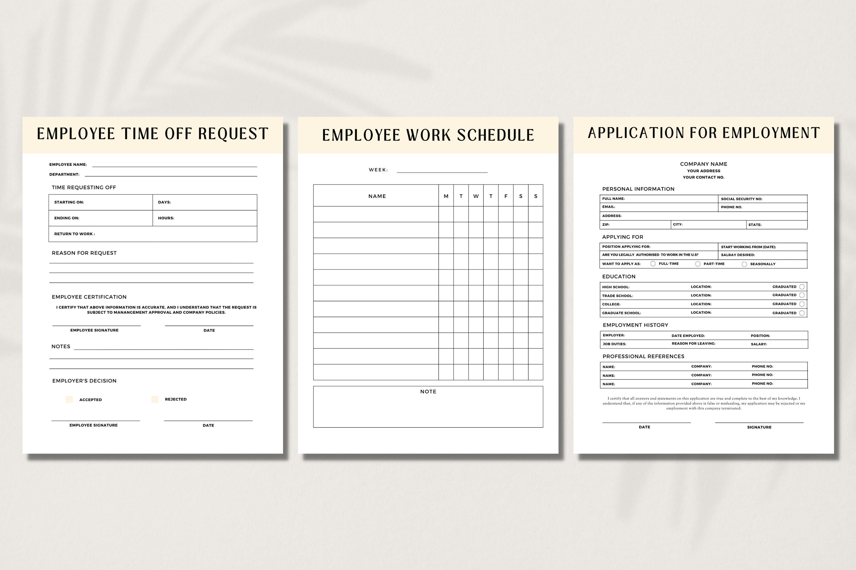 Employee Hire Forms Templates | Employee Onboarding Form Template ...