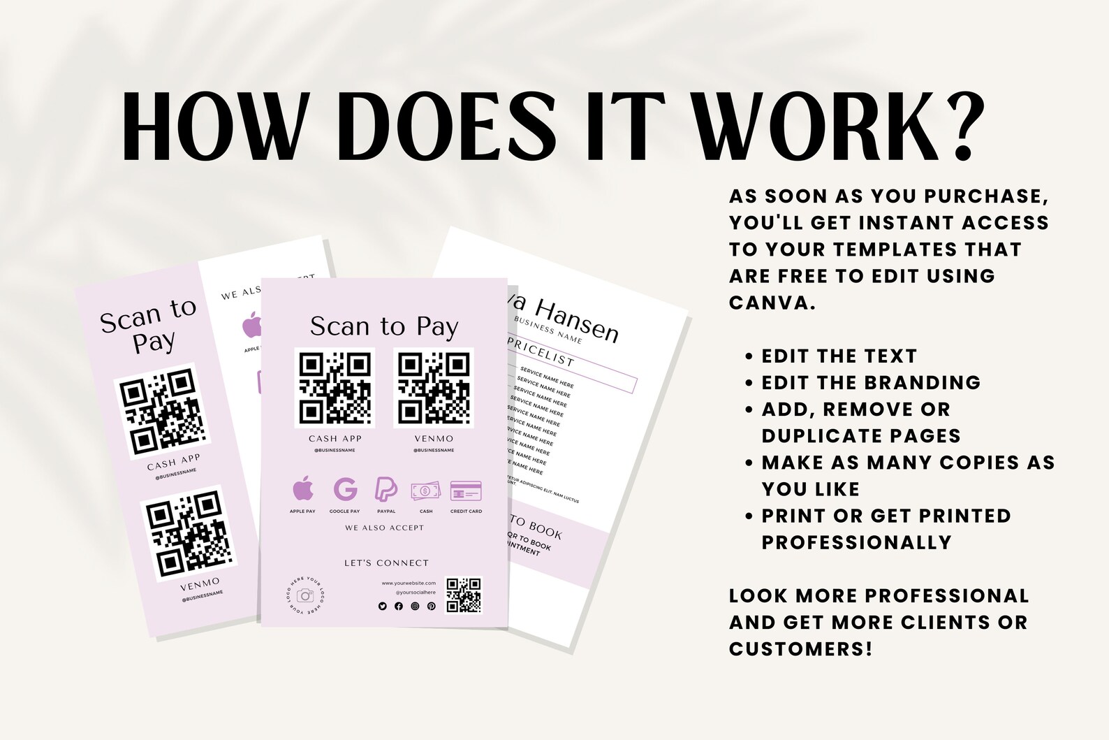 Scan to Pay Template | Scan to Pay Template Canva | Scan to Pay Canva ...
