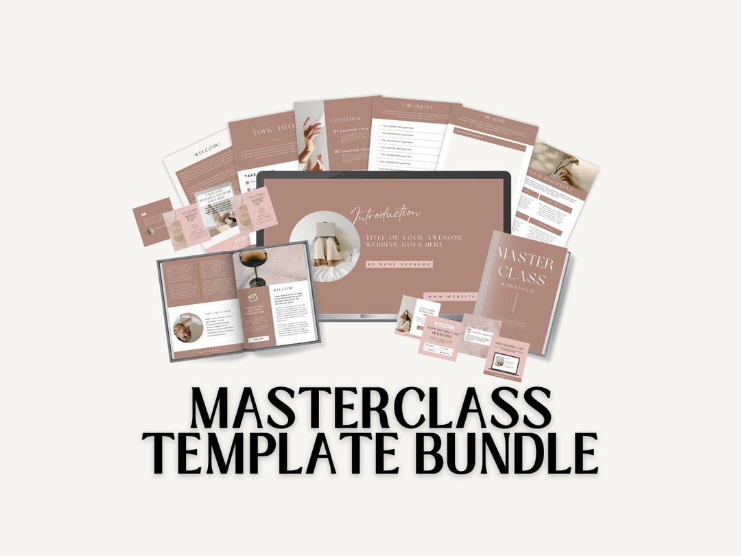 Pink Canva Template Bundle | Masterclass Template | Course Slide Deck ...