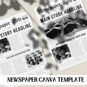 Newspaper Template Canva | Canva Newspaper Template | Wedding Newspaper ...